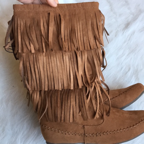 Shoes | 3tier Fringe Boho Boots | Poshmark
